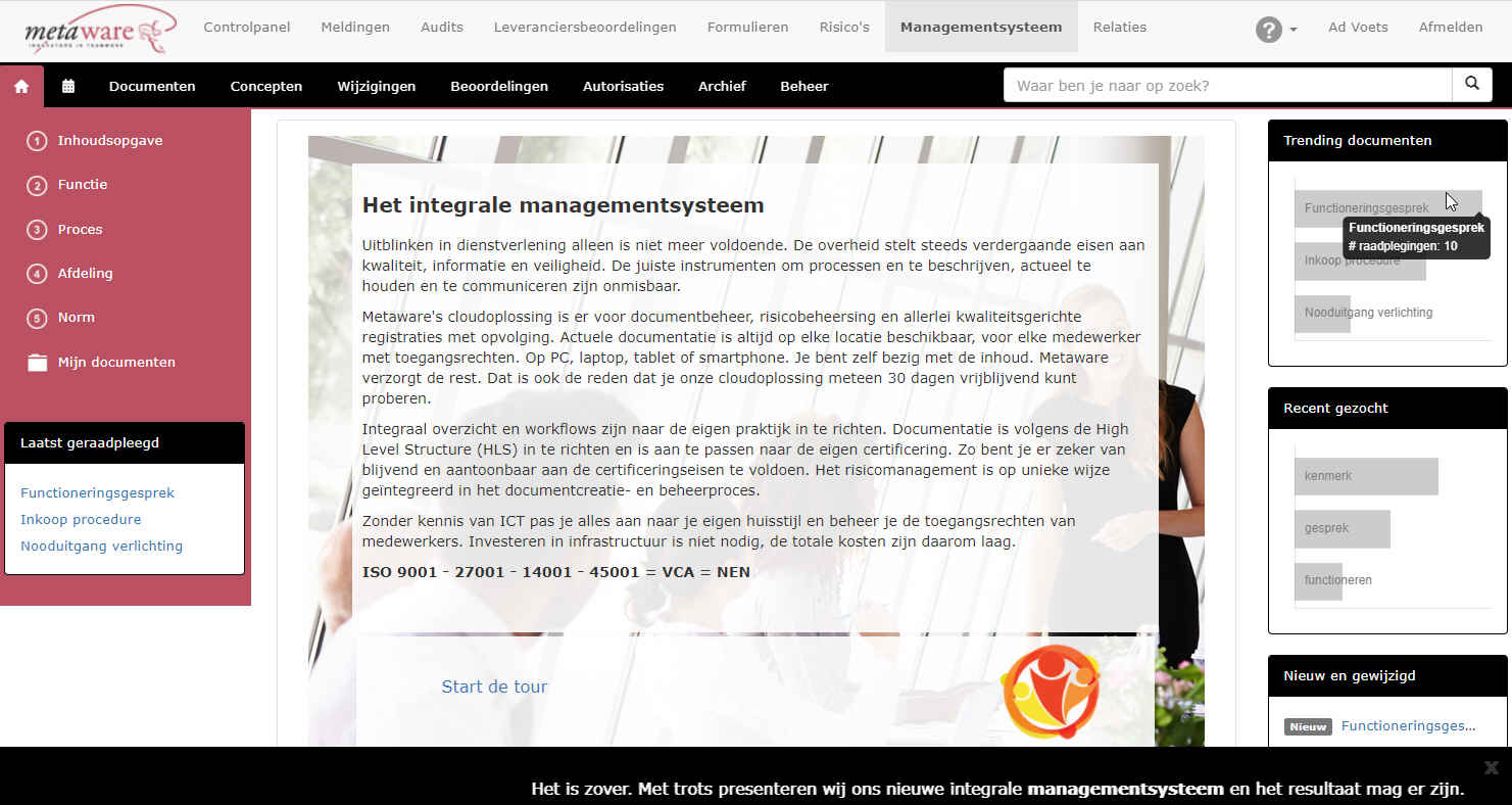 Voorbeeld kwaliteitssysteem